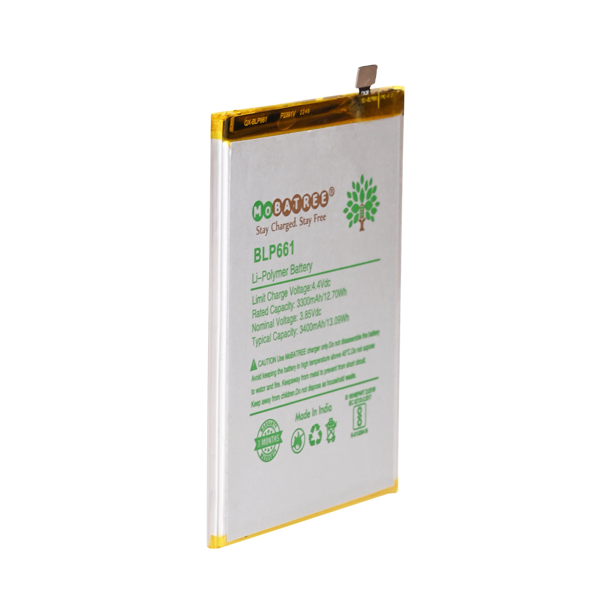 Mobatree Original Mobile Battery for OPPO F7, A3 - BLP661, 3300mAh (6 ...
