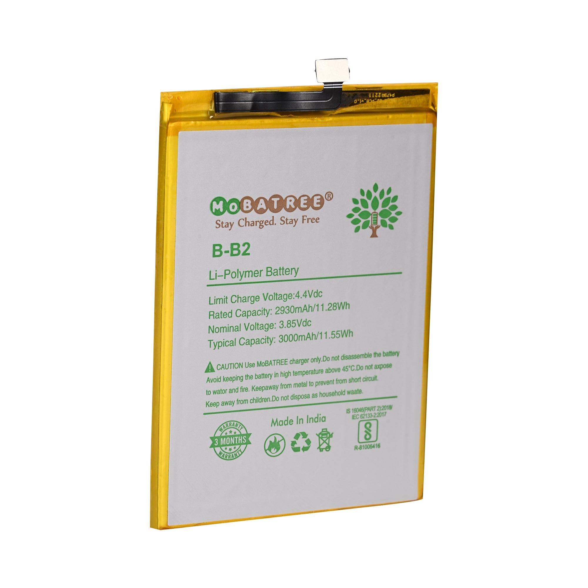 Mobatree B-B2 Original Mobile Battery for Vivo Y66, Y67, 2930mAh (6 mo ...
