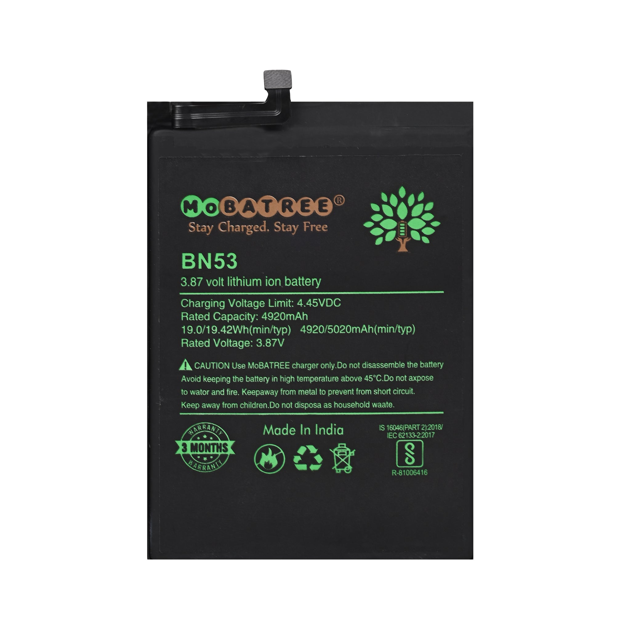 Mobatree Original Mobile Battery for Redmi Xiaomi Mi Note 9 Pro - BN53 ...