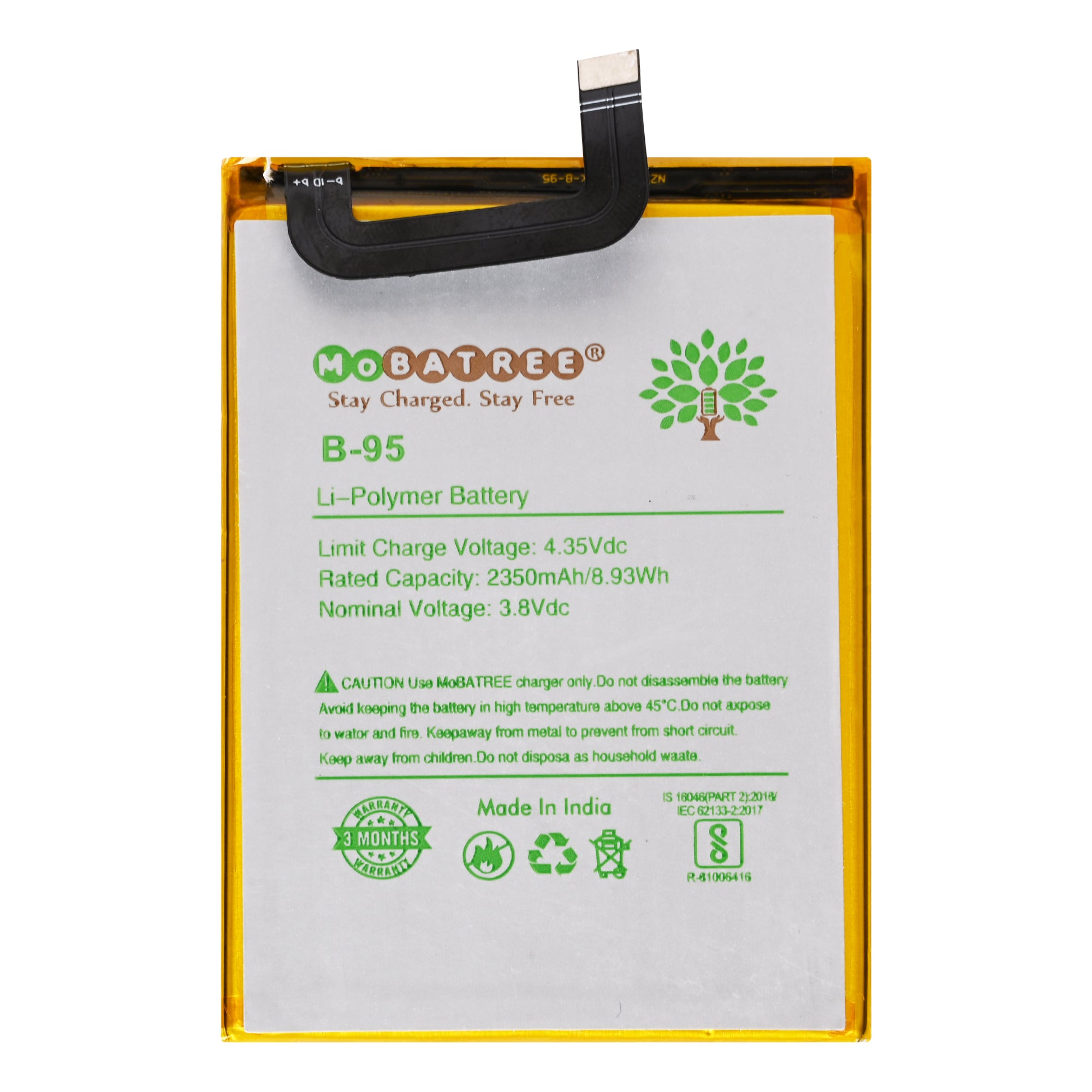 Mobatree Original Mobile Battery for Vivo Y51L - B95, 1000mAh - Mobatree