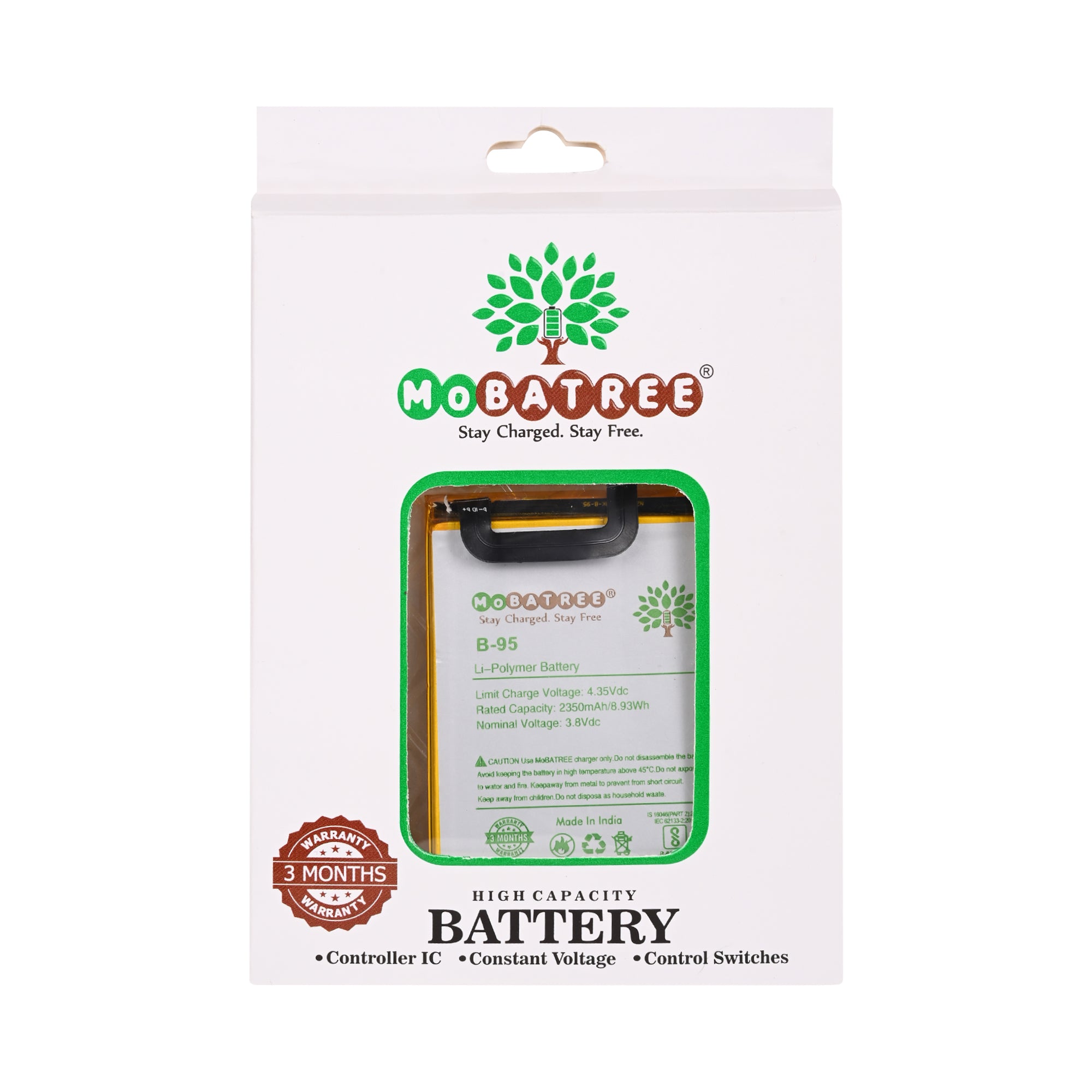 Mobatree Original Mobile Battery for Vivo Y51L - B95, 1000mAh - Mobatree
