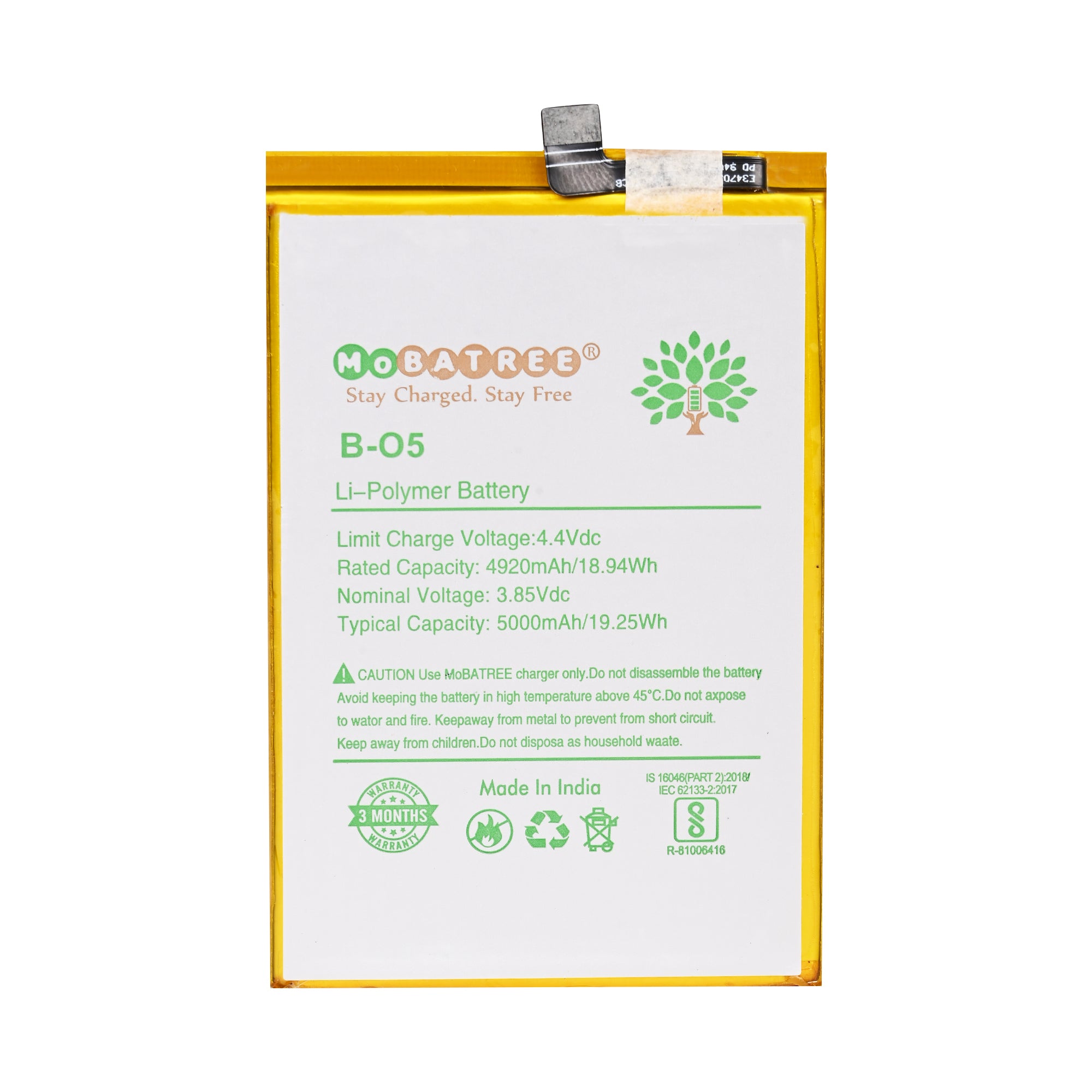 Mobatree BO-5 Original Mobile Battery for VIVO Y12s, VIVO Y20, VIVO Y2 ...