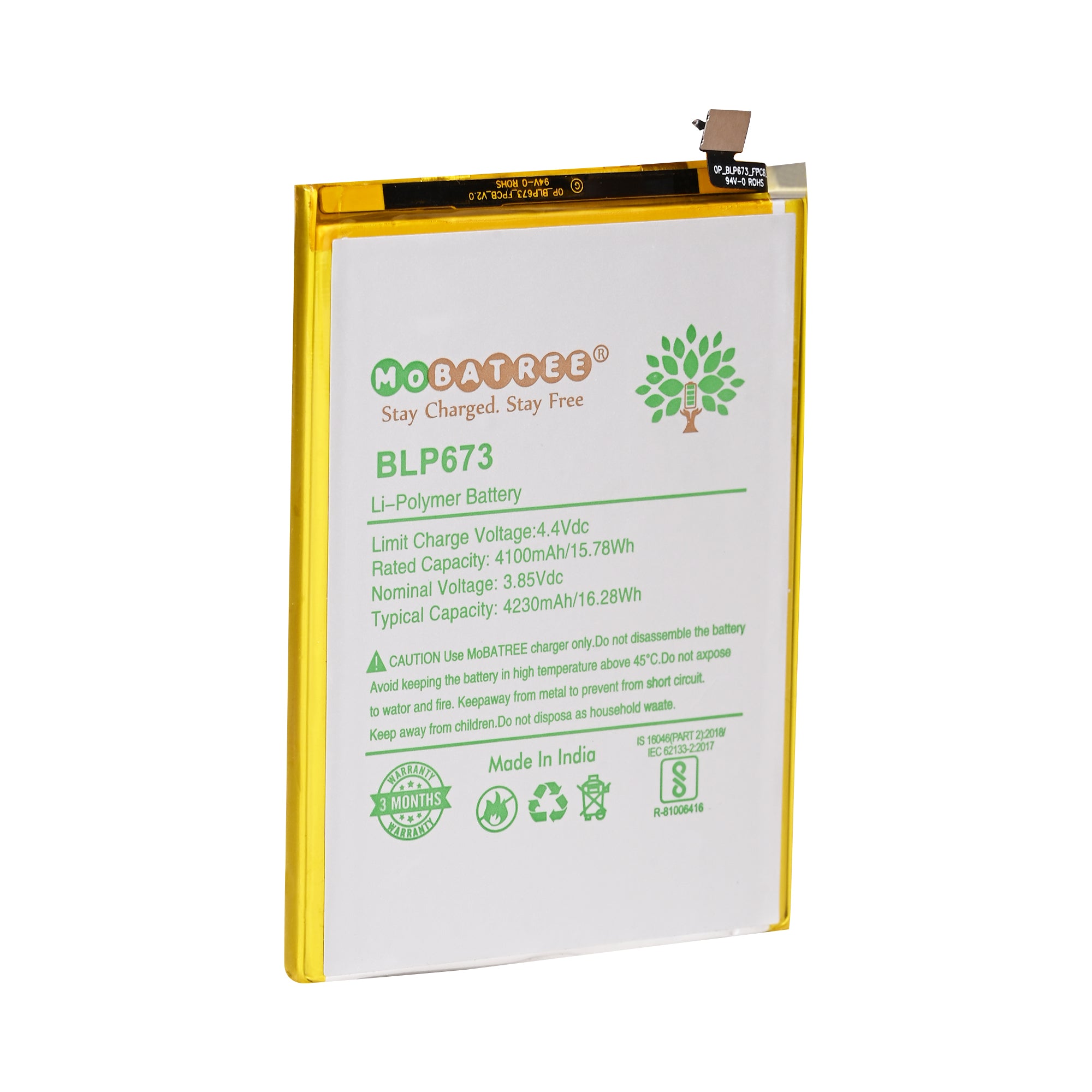 Mobatree BLP673, BLP 673 Original Mobile Battery for OPPO A3s,A5, Real ...