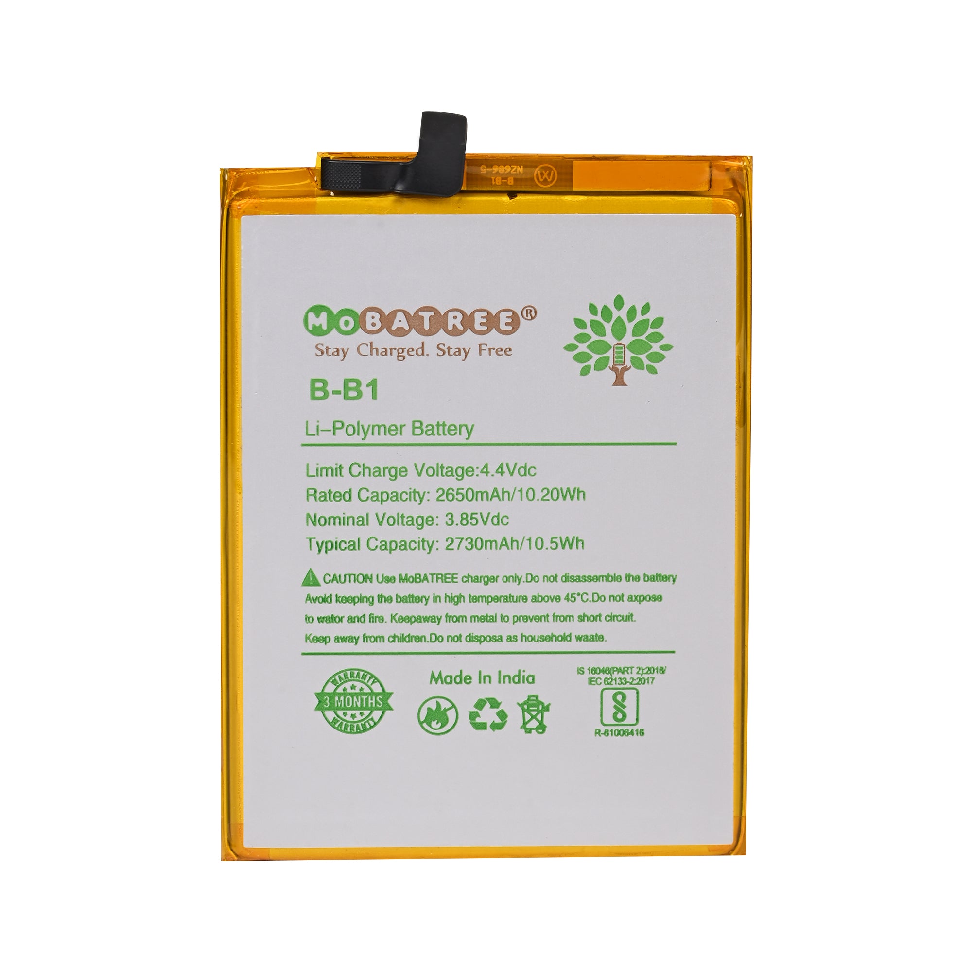 Mobatree B-B1 Original Mobile Battery for Vivo Y55, Y55A, 3300 mAh (6 ...
