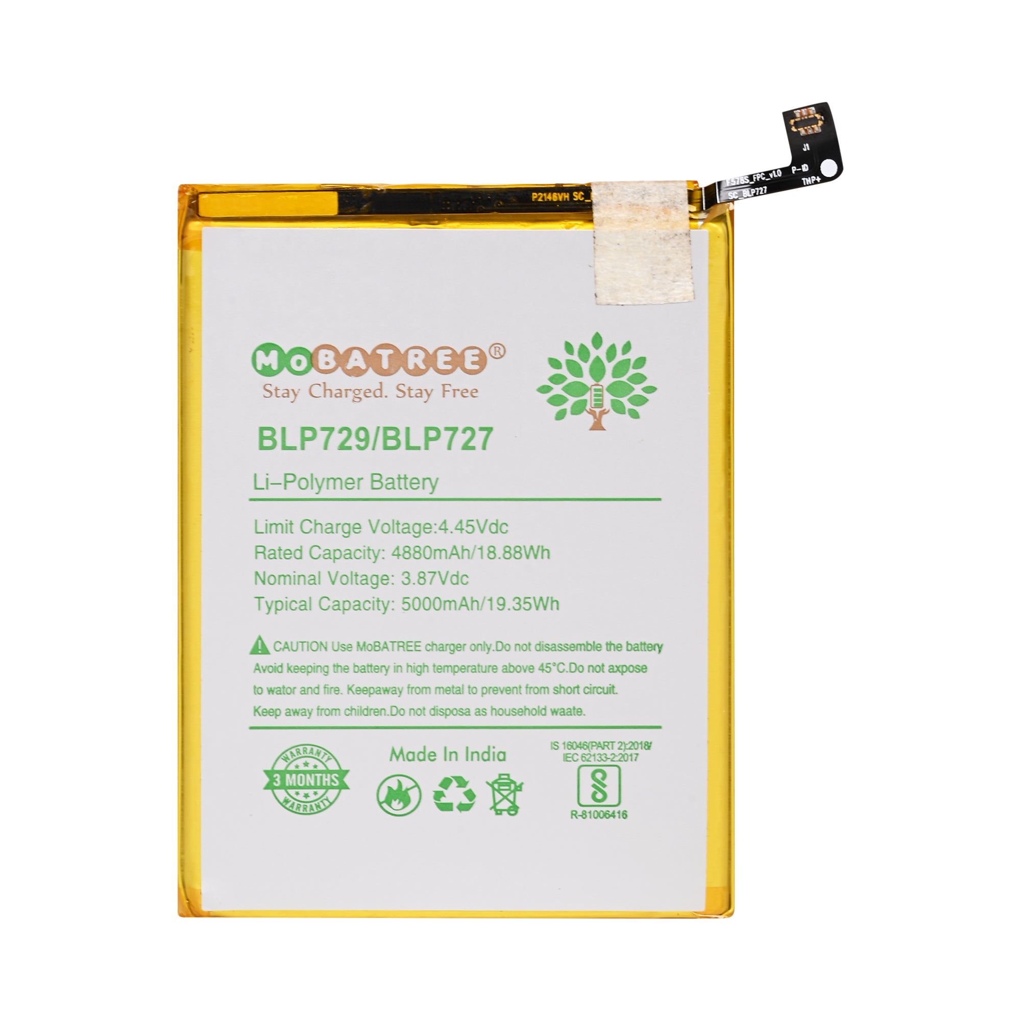 MoBatree BLP727, BLP729 Original Mobile Battery For REALME 5, Realme 5 ...