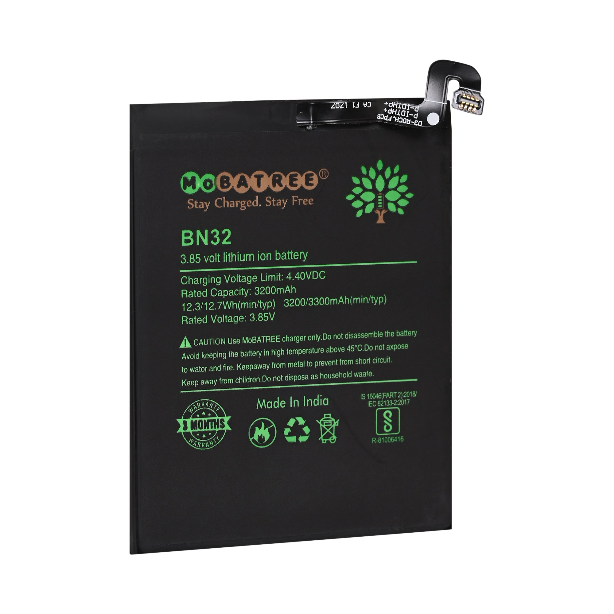Mobatree Original Mobile Battery for Xiaomi Mi 4 - BN32 4400 mAh - Mobatree