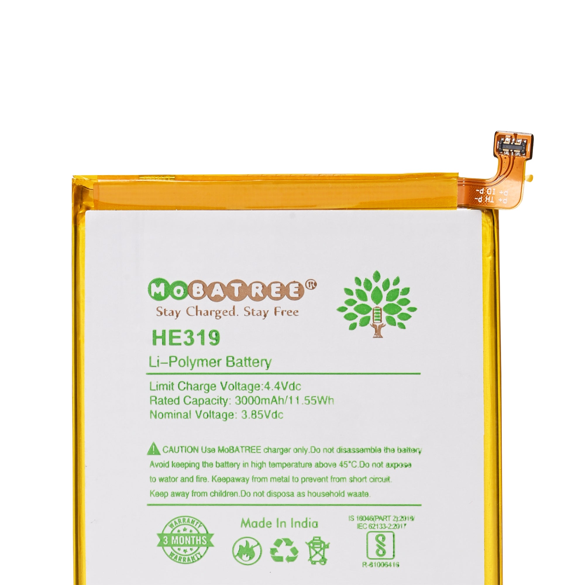 Mobatree Original Mobile Battery For Nokia 3 - HE319, 2630 mAh (6 mont ...
