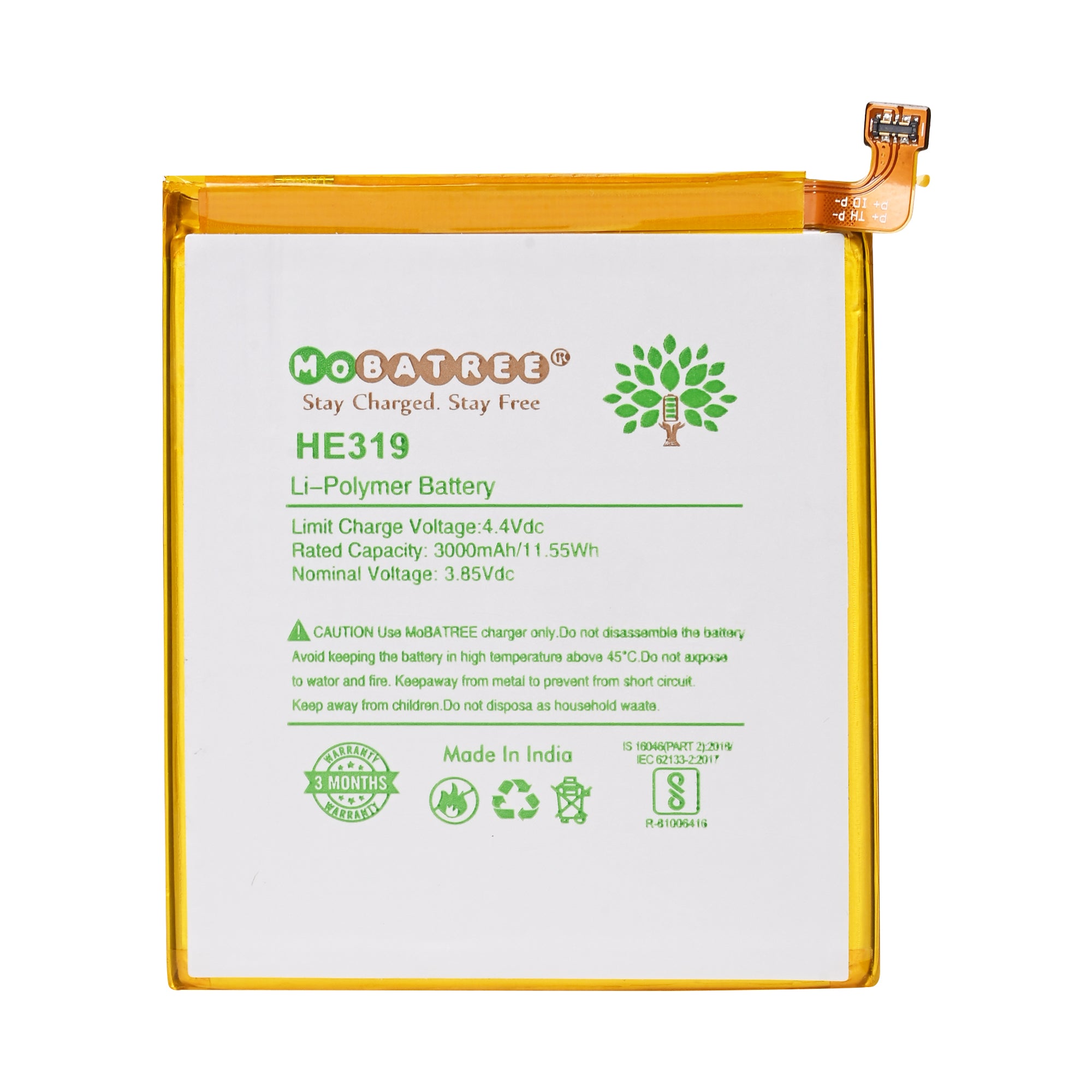 Mobatree Original Mobile Battery For Nokia 3 - HE319, 2630 mAh (6 mont ...