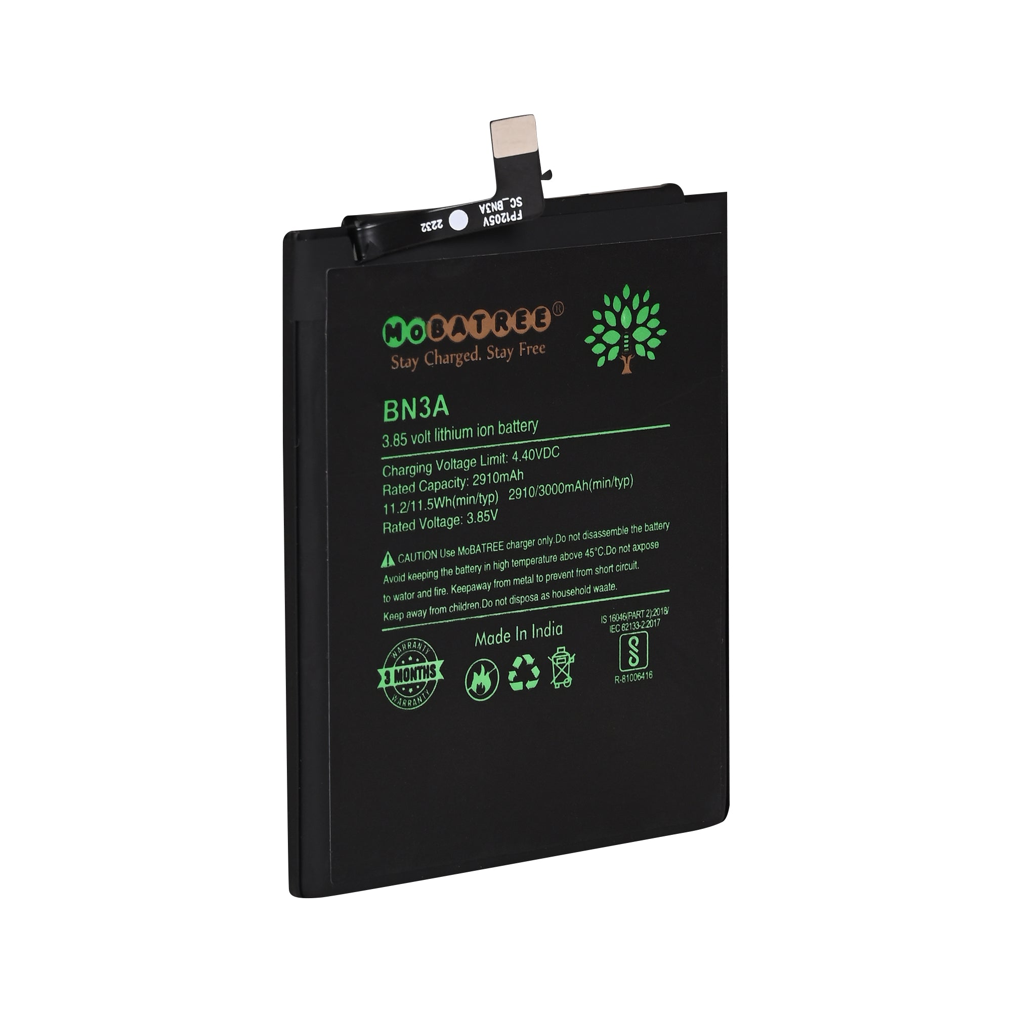 Mobatree Original Mobile Battery for Xiaomi Redmi GO - BN3A, 2910mAh ...
