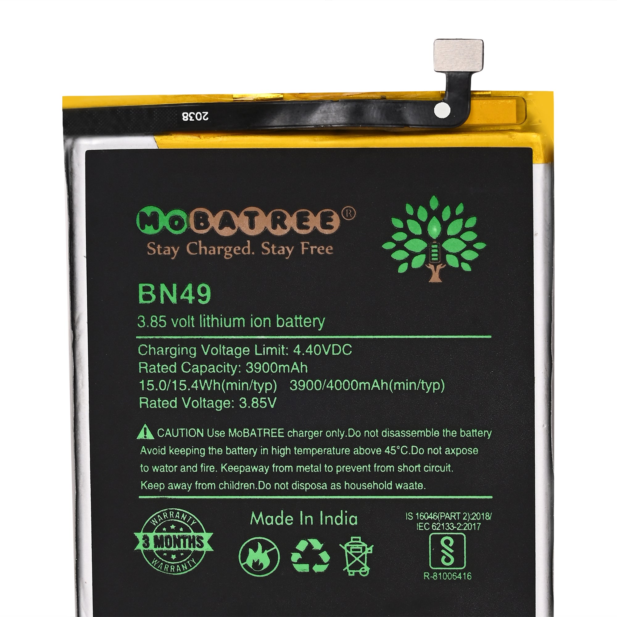 Mobatree Original Mobile Battery for Xiaomi Redmi 7A - BN49, 4760 mAh ...