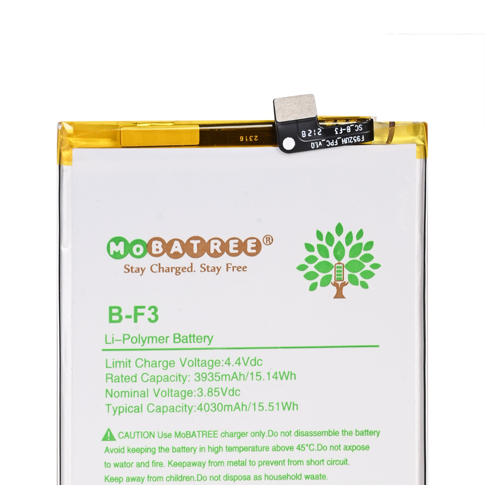 Mobatree B-F3 Original Mobile Battery For VIVO Y91, Y93, Y95, 3935mAh ...