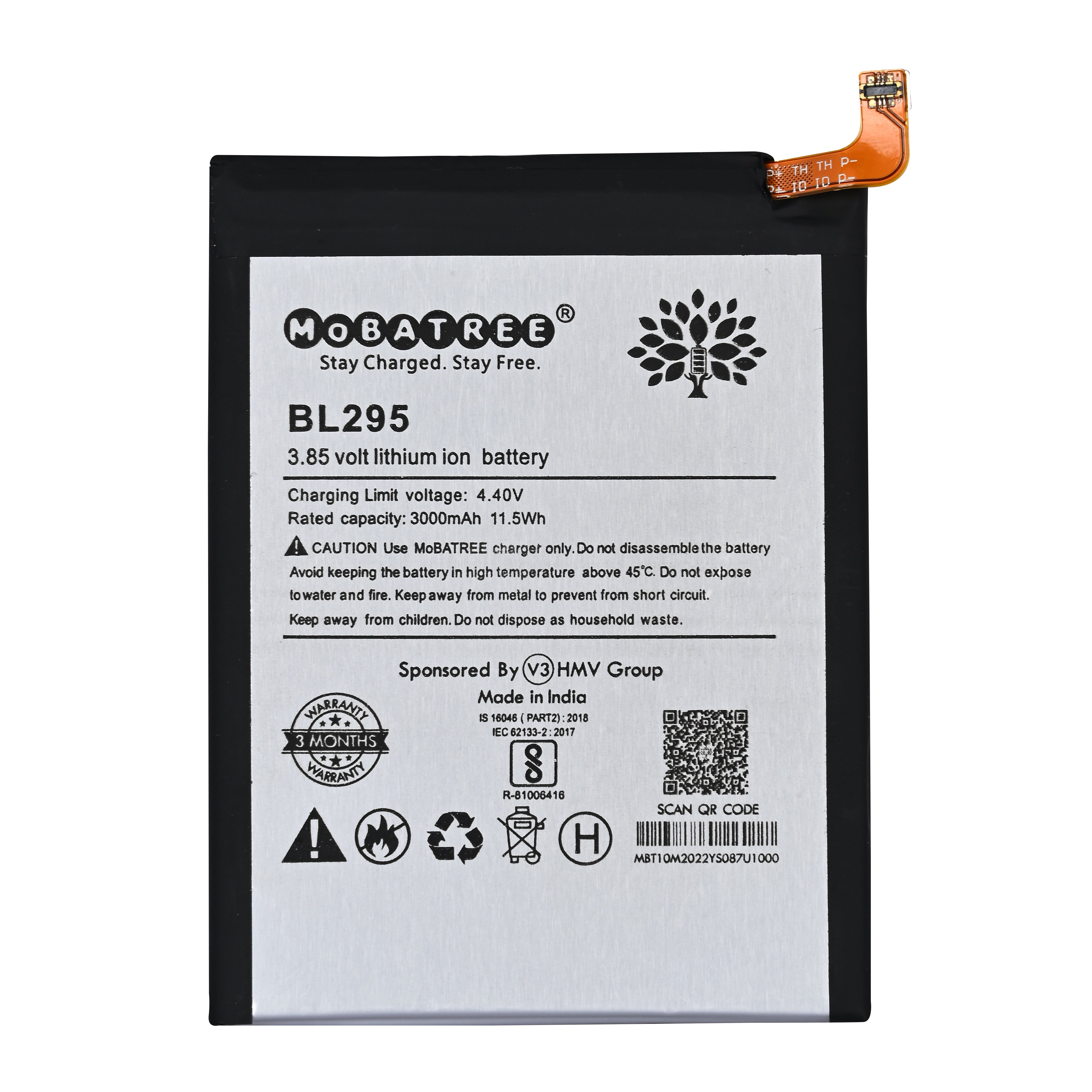 Mobatree BL295 Original Mobile Battery for Lenovo K5, K5S, K9, 3000 mAh ...