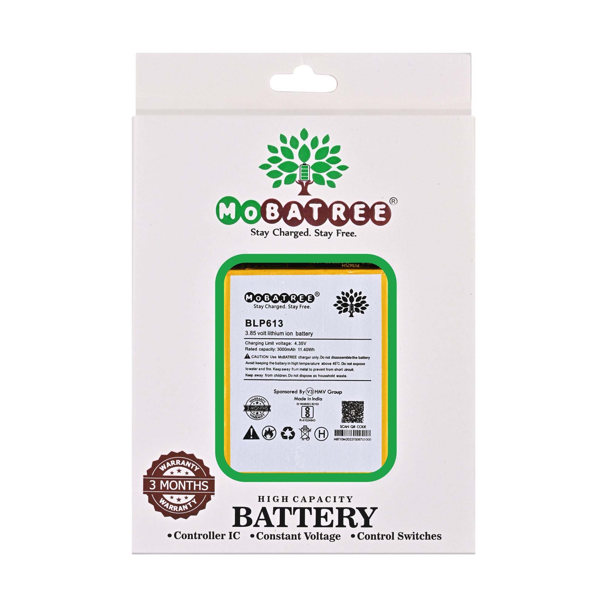 Mobatree BLP-613 Original Mobile Battery for One Plus 3, One+ Lite, 30 ...