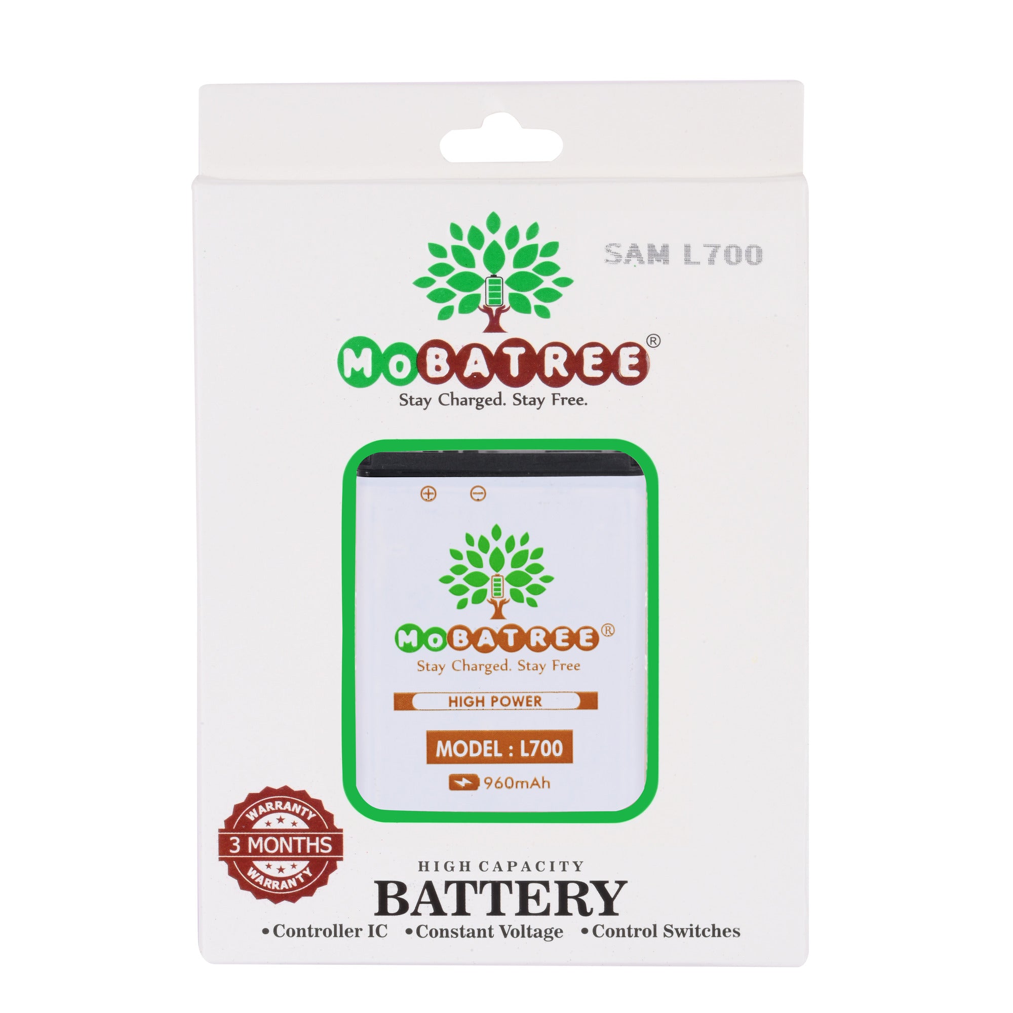 Mobatree Original Mobile Battery for Samsung L700, 1000mAh (6 months G ...
