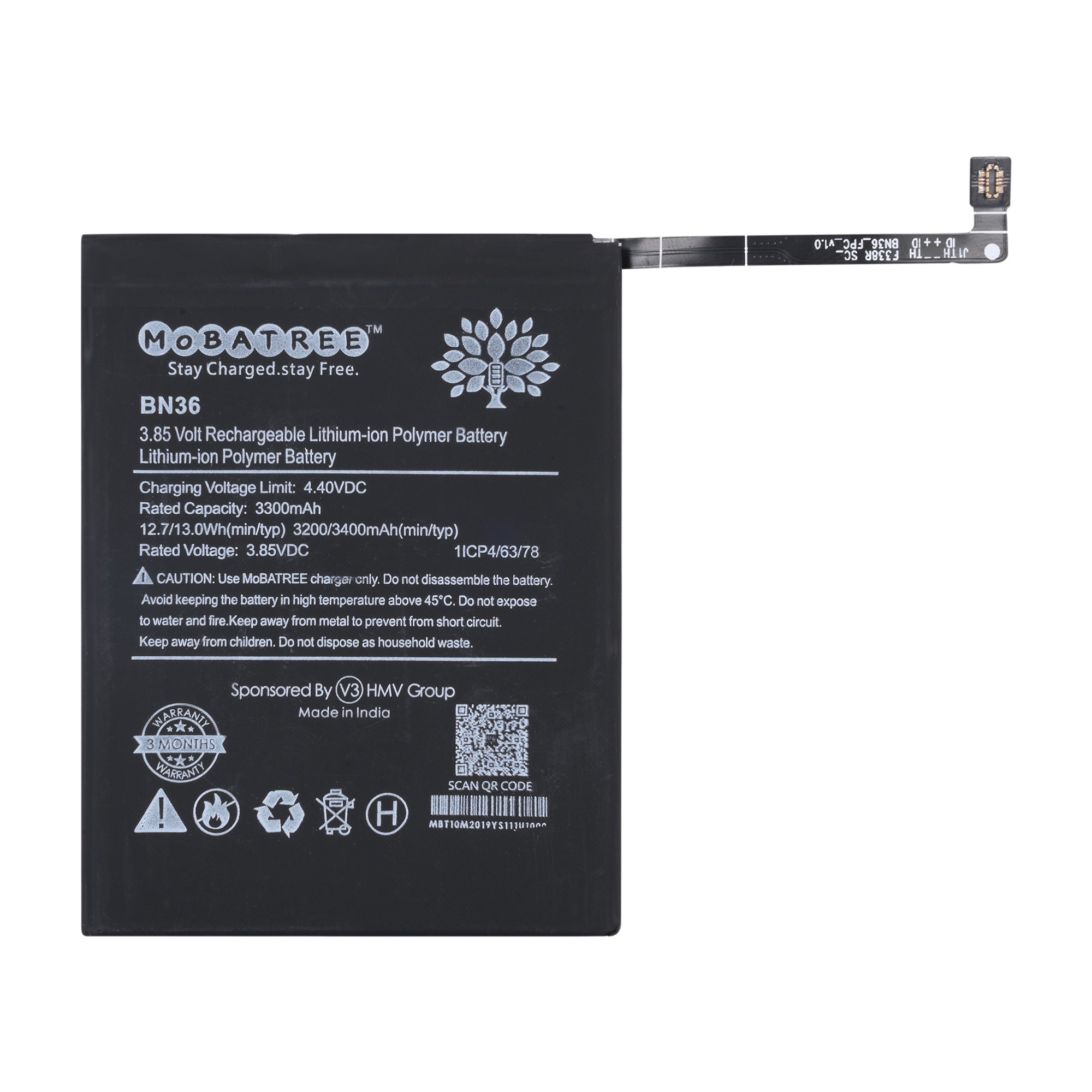 Mobatree BN36 Original Mobile Battery for Xiaomi Mi 6s, Mi A2, 3300 mA ...