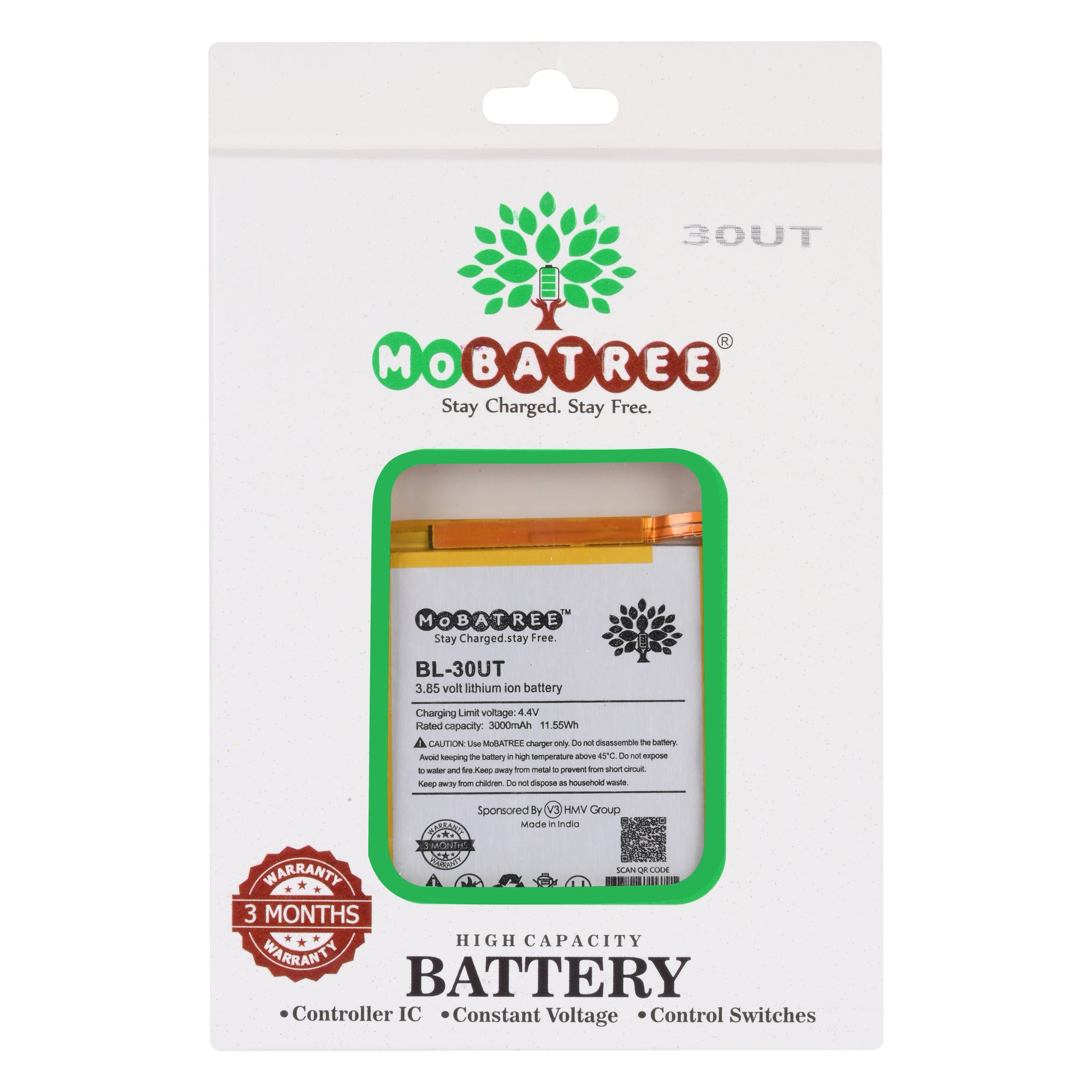 Mobatree BL-30UT Original Mobile Battery for Tecno I3, I3 Pro, 3000mAh ...