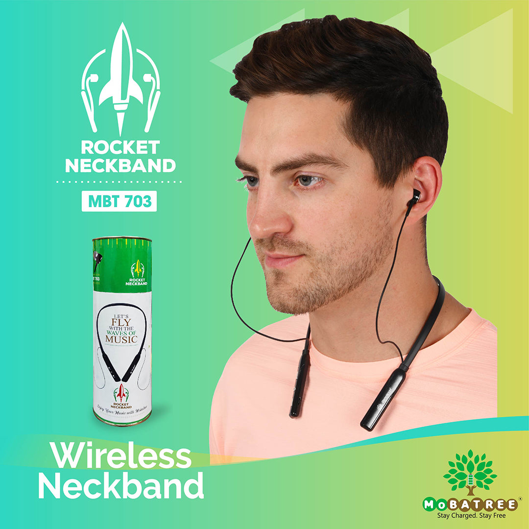 Mobatree MBT 703 Bluetooth Neckband with Mic, Smart Magnetic Buds, Upt ...
